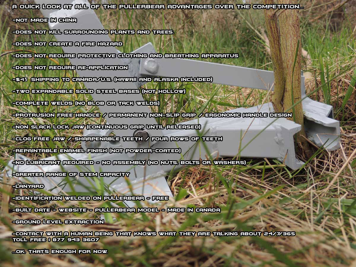 Compare Extractigator, Uprooter and Pullerbear Weed Wrench